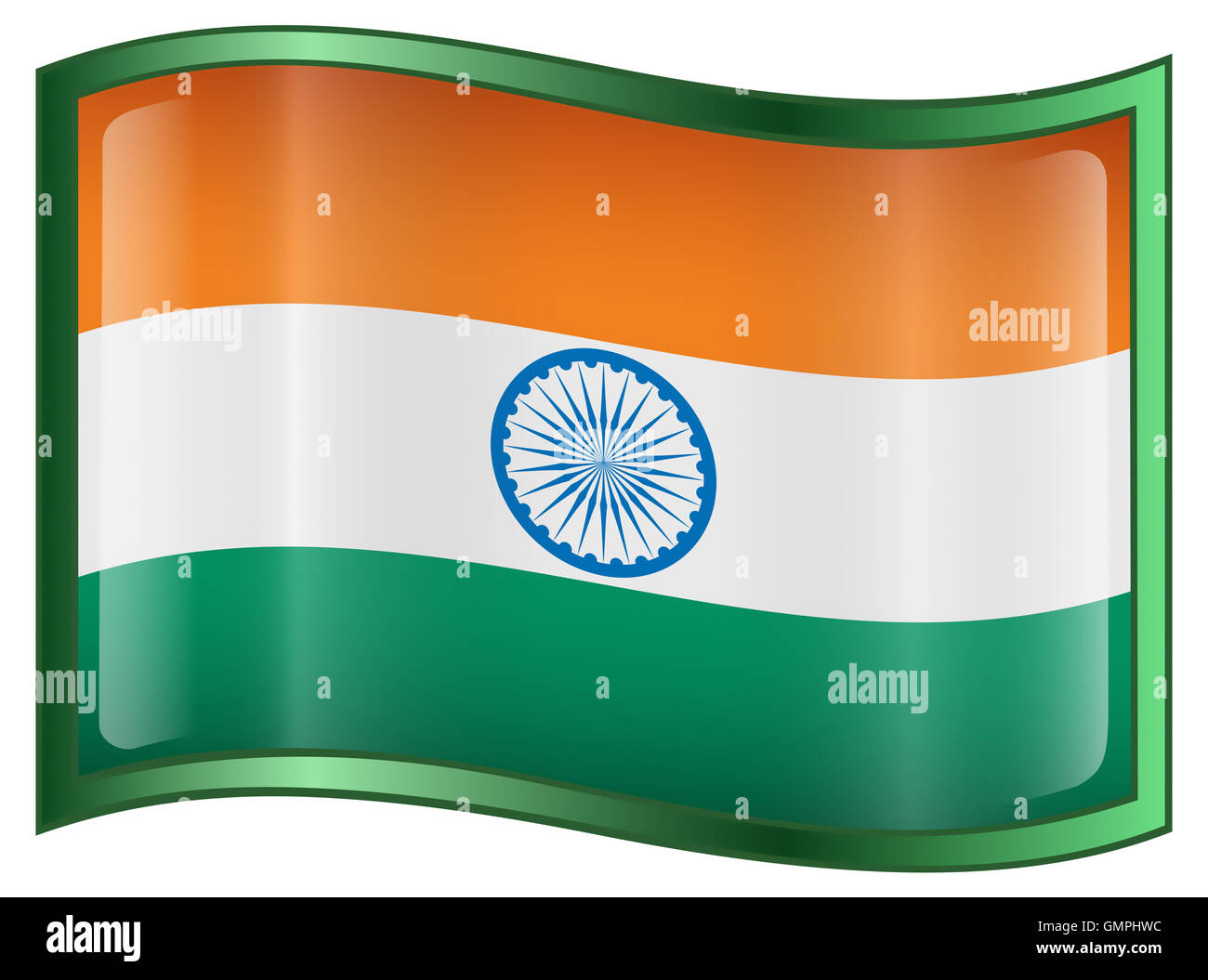 India Flag icon Stock Photo - Alamy