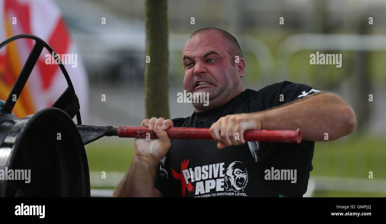 Ivan Gannon of Ireland takes part in the UK Strongest Man heats at ...