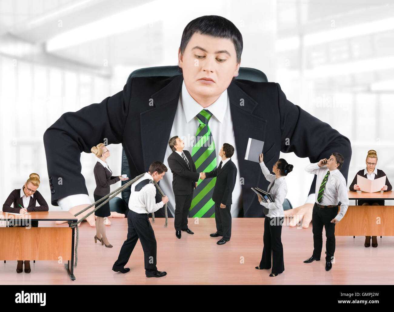 Boss and business team Stock Photo - Alamy