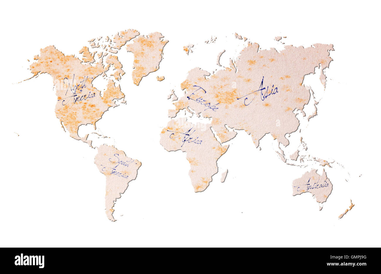 Detailed vintage world map Cut Out Stock Images & Pictures - Alamy