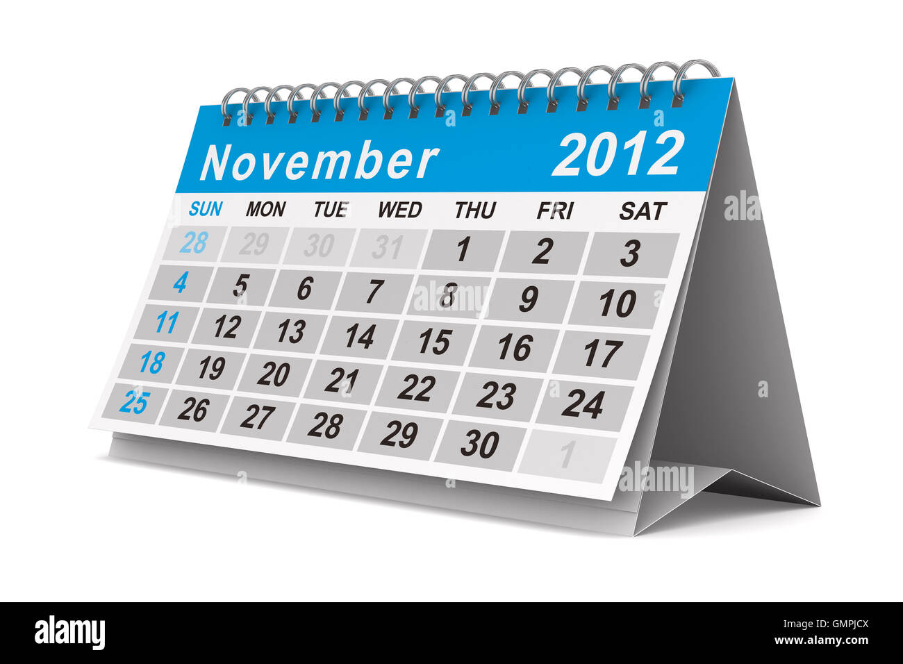 2012 year calendar. November. Isolated 3D image Stock Photo - Alamy
