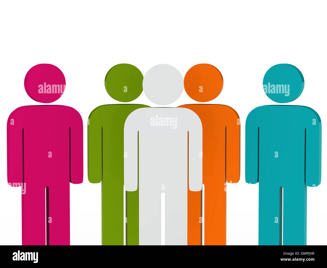 team people colorful with leader Stock Photo - Alamy