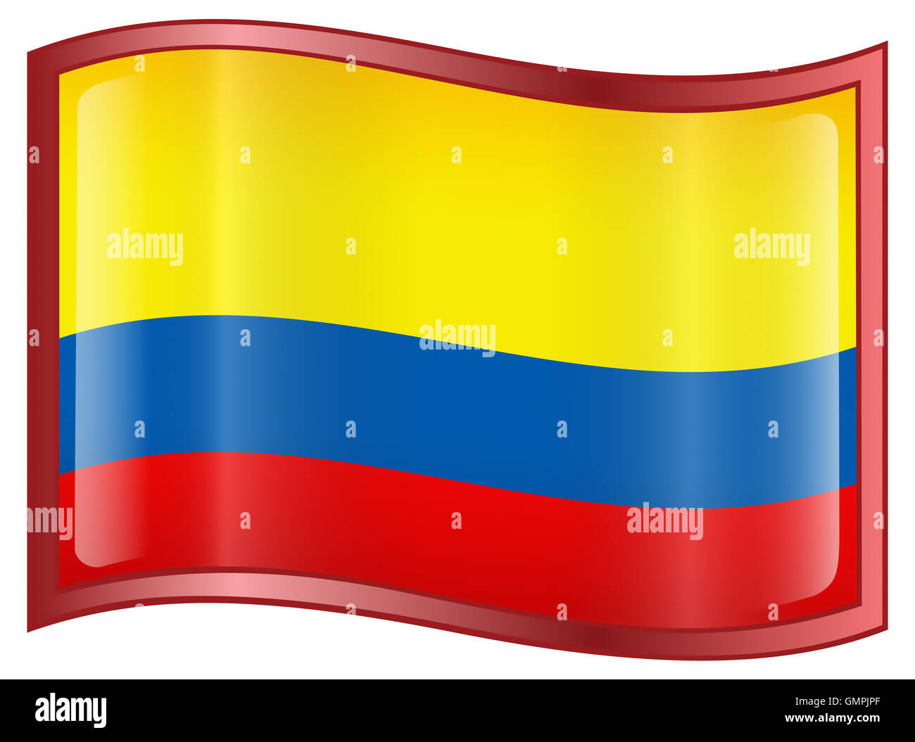 Colombia Flag Icon Stock Photo - Alamy