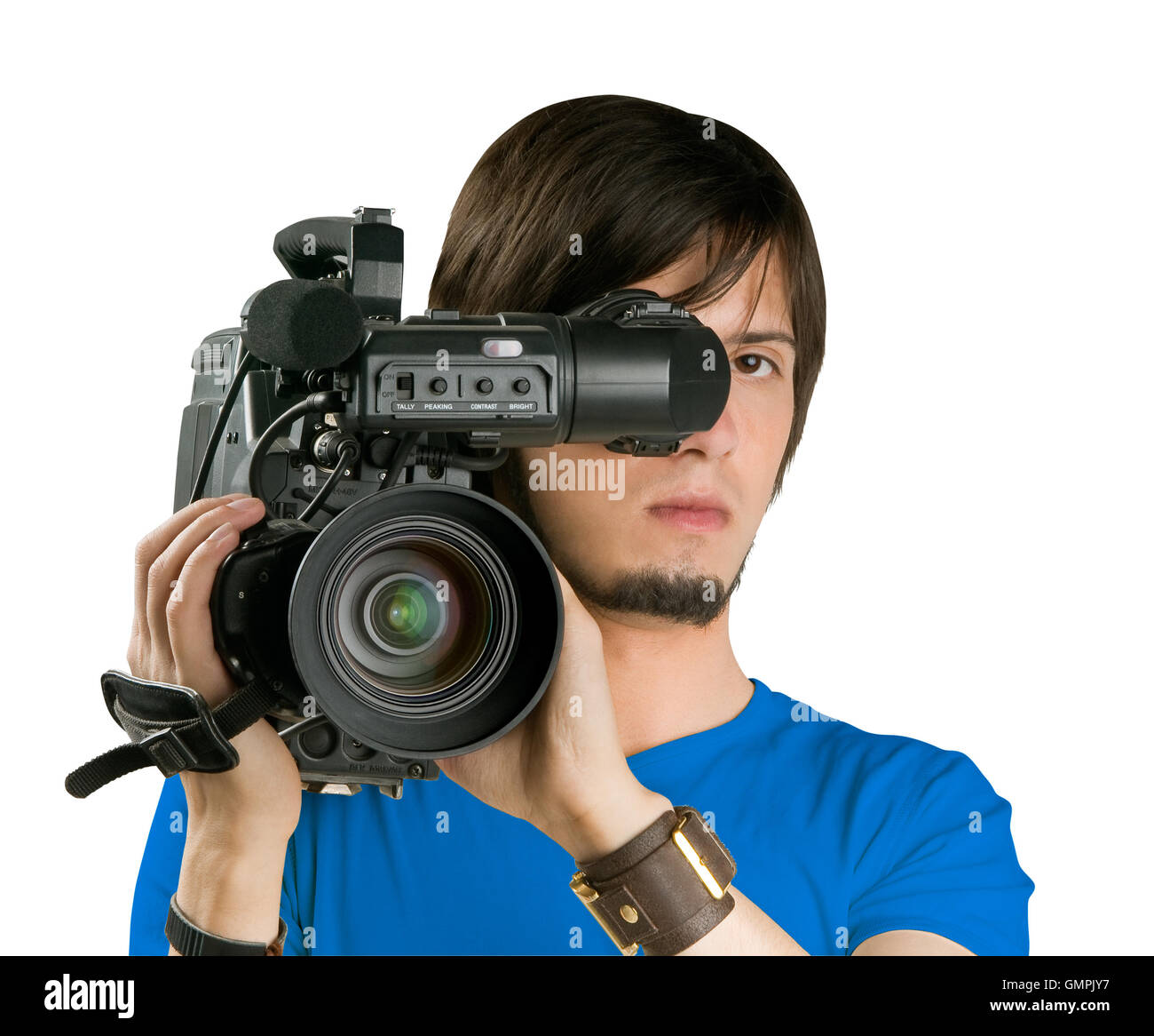 Cameraman, isolated on white background Stock Photo - Alamy