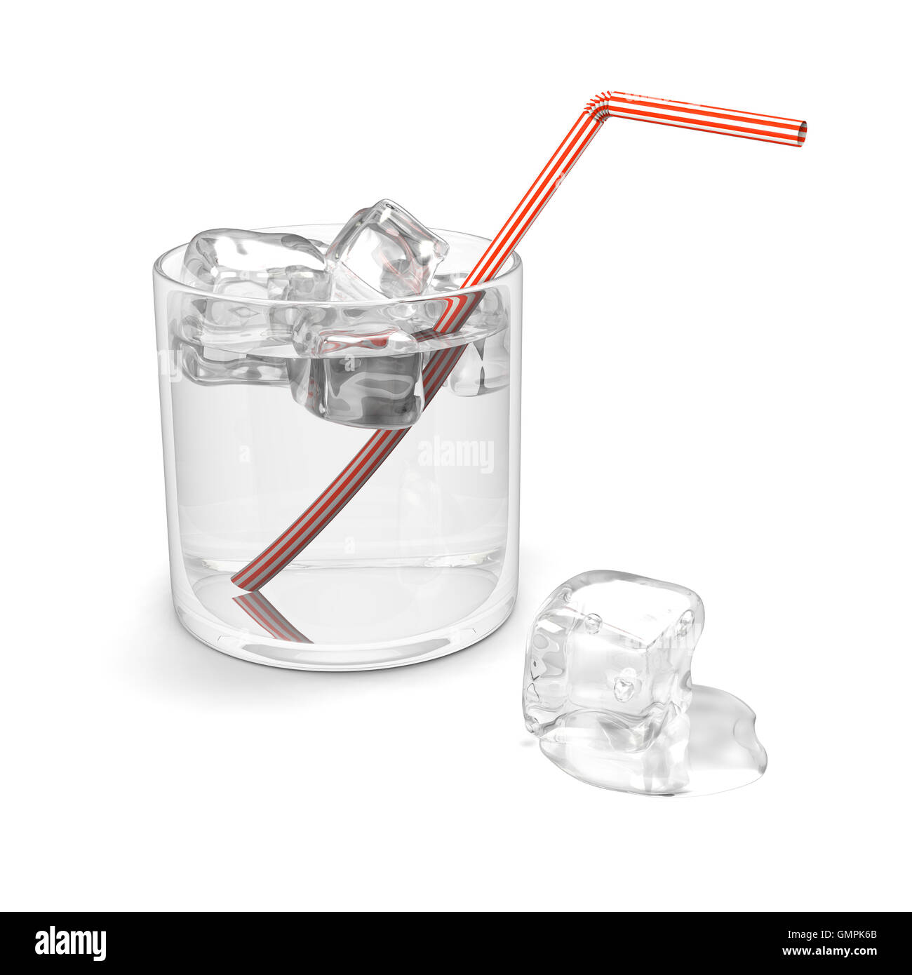 Glass of water with ice Stock Photo - Alamy