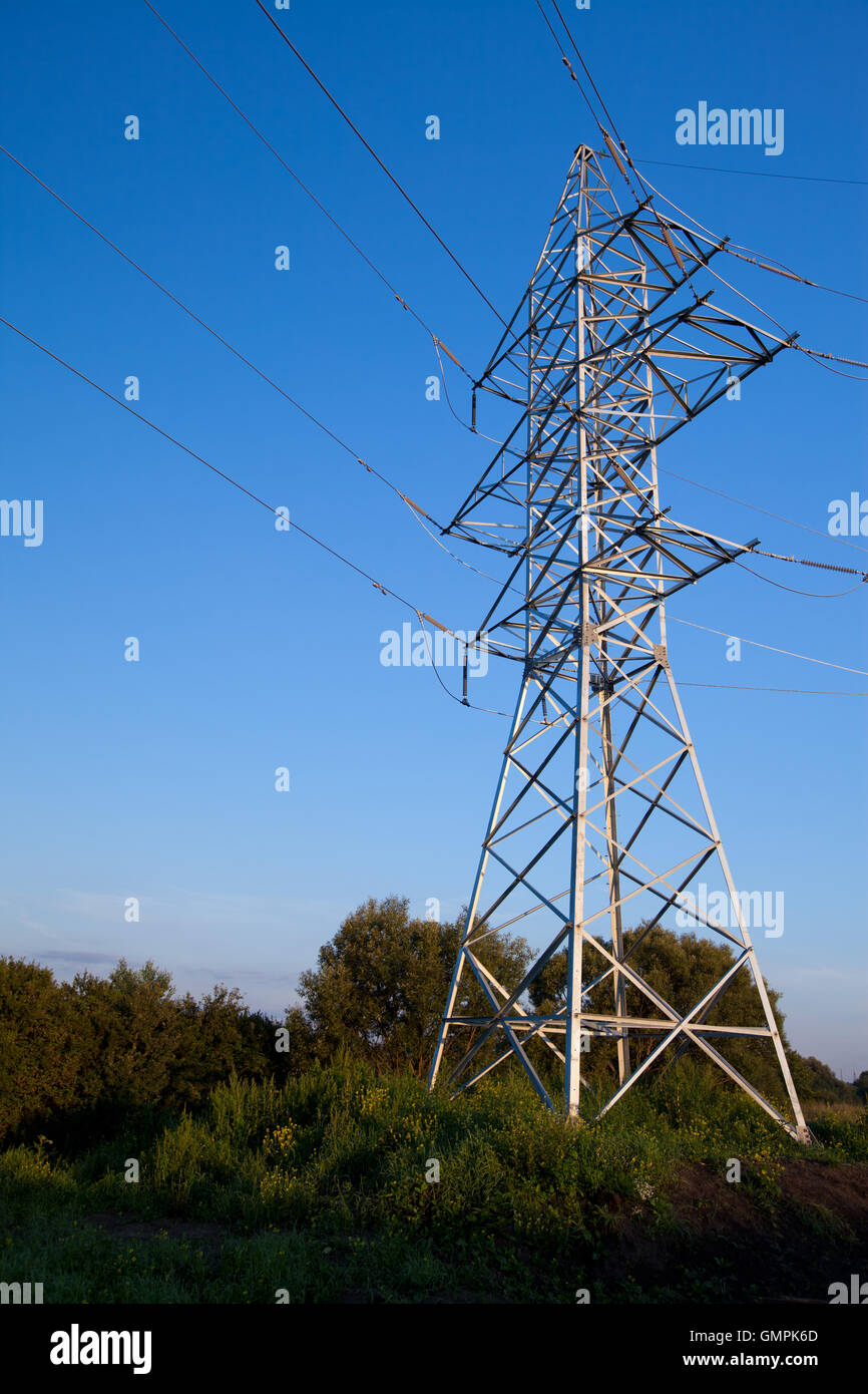 Electric power lines Stock Photo - Alamy