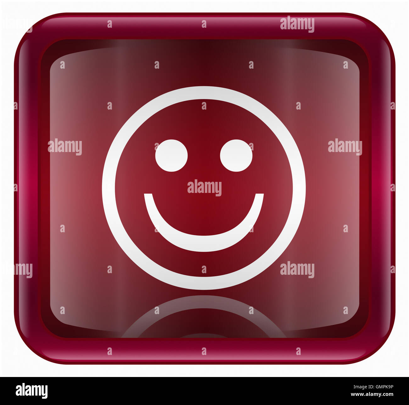 Smiley Face red, isolated on white background Stock Photo - Alamy