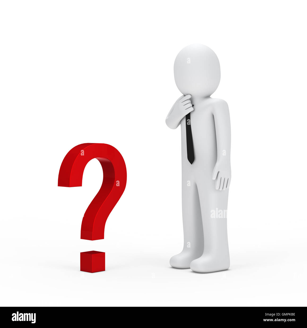 businessman small red question mark Stock Photo - Alamy