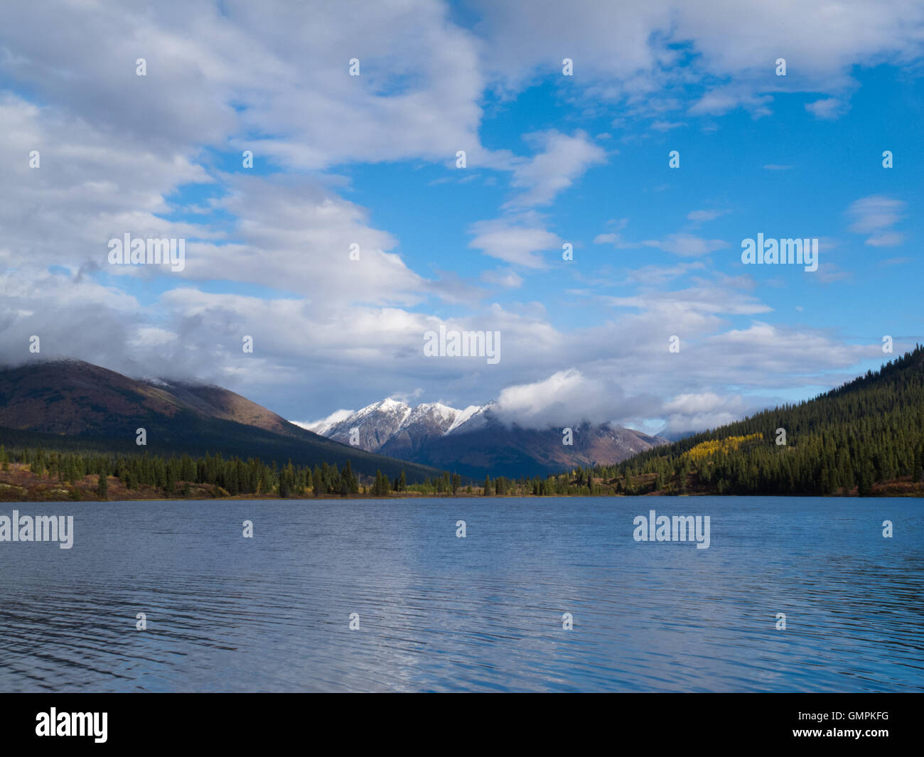 Fall mountain landscape of Lapie Lake Yukon Canada Stock Photo - Alamy