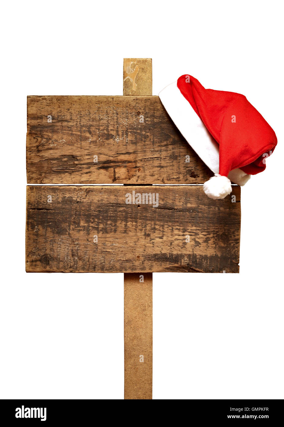 road sign with Santa's hat Stock Photo - Alamy
