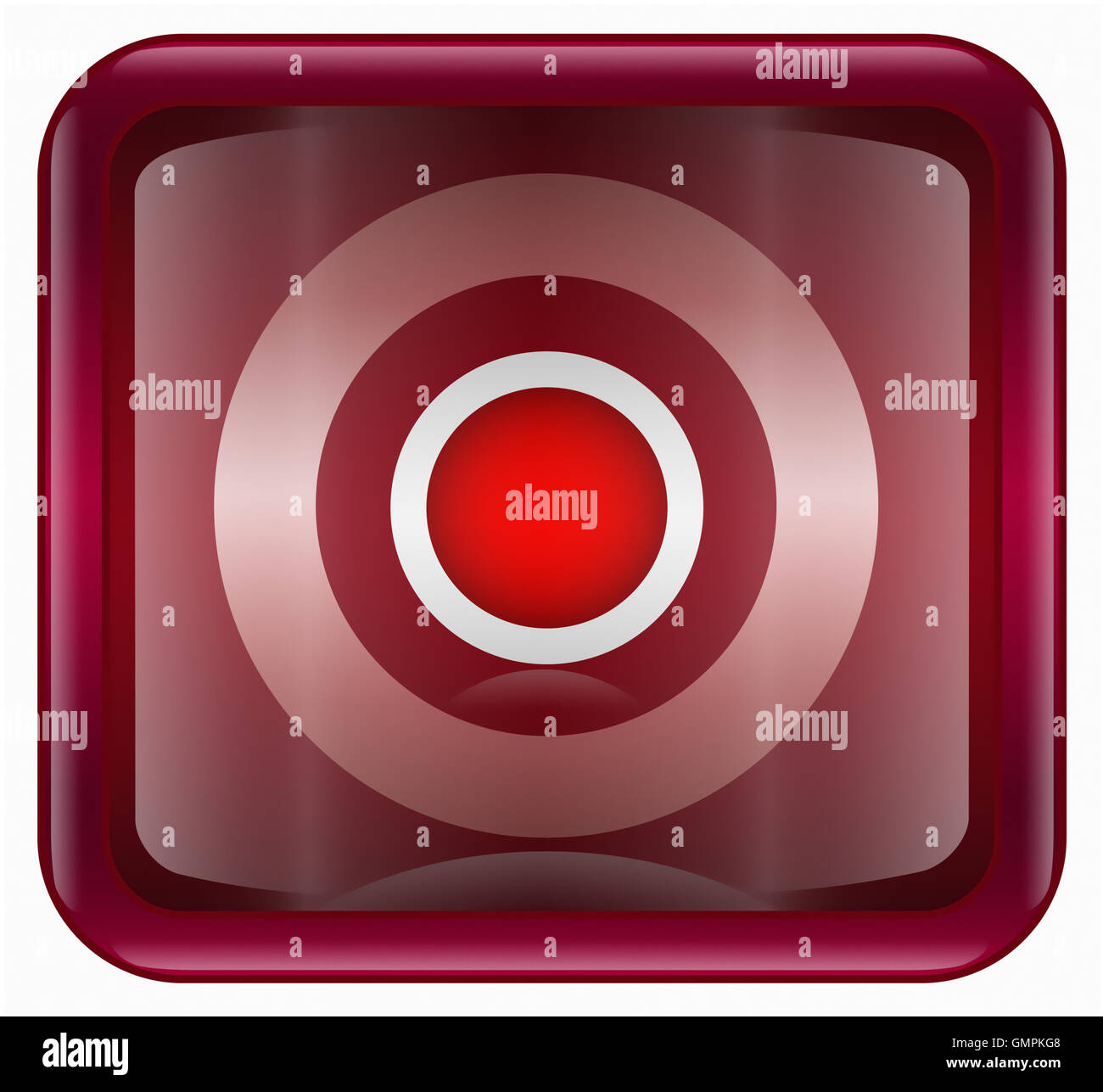 Record icon dark red, isolated on white background Stock Photo - Alamy