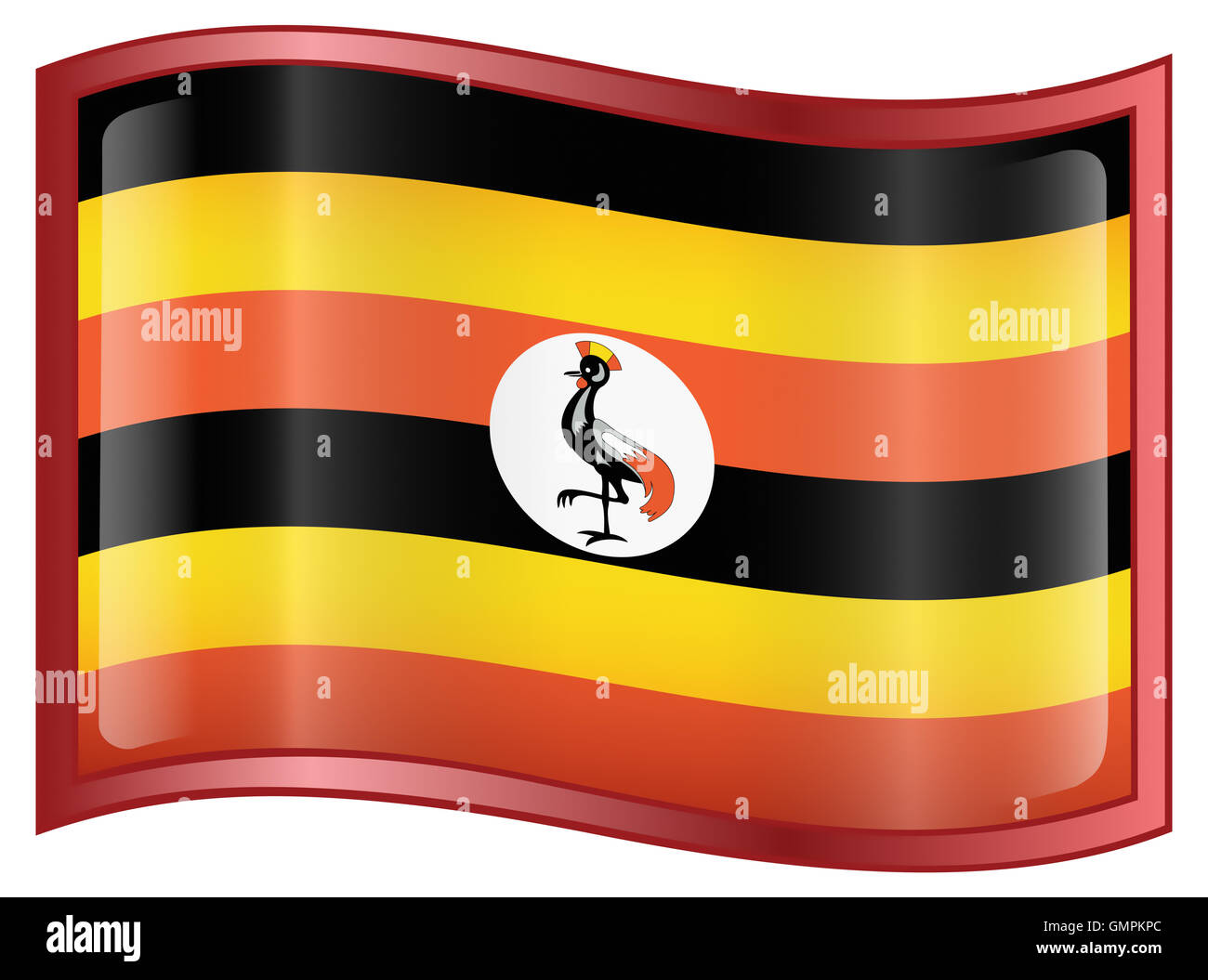 Uganda Flag icon, isolated on white background Stock Photo - Alamy