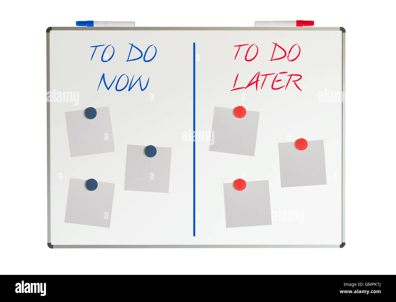 Whiteboard, do now and do later Stock Photo - Alamy