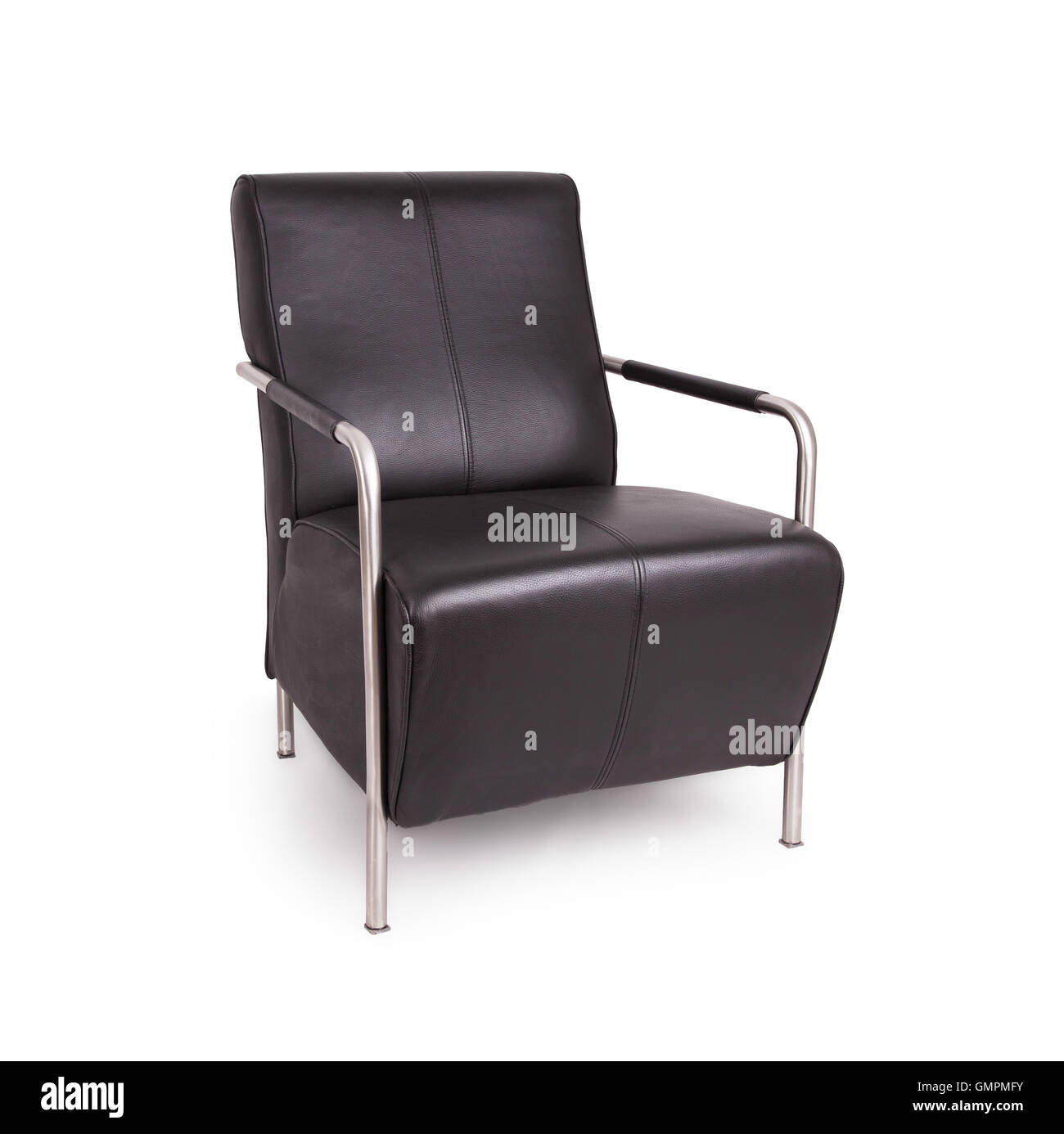 Black leather lounge chair Stock Photo - Alamy
