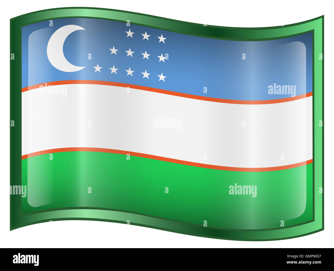 Uzbekistan Flag icon Stock Photo - Alamy