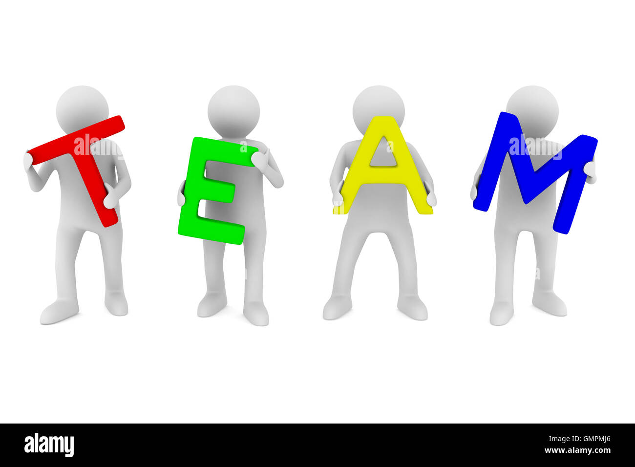 Conceptual image of teamwork. Isolated 3D on white Stock Photo - Alamy