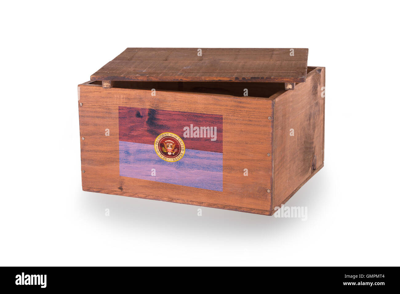 Wooden crate isolated on a white background Stock Photo - Alamy