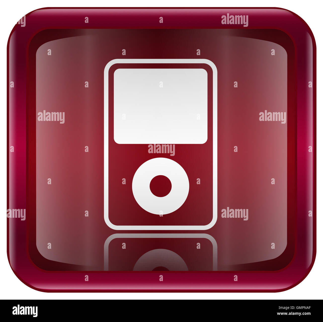 mp3 player red, isolated on white background Stock Photo - Alamy