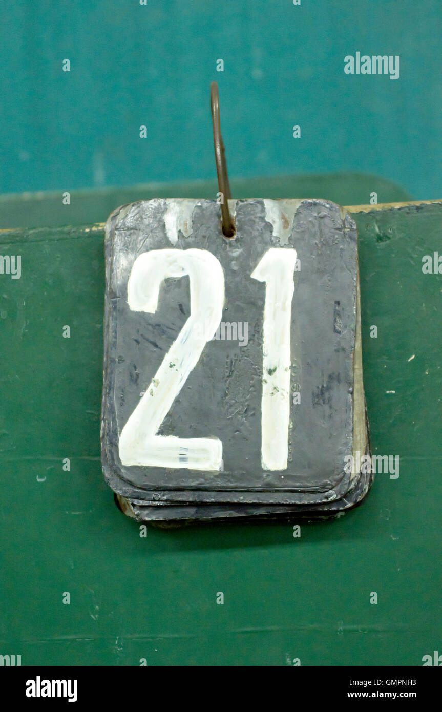 number tags, twenty one Stock Photo - Alamy