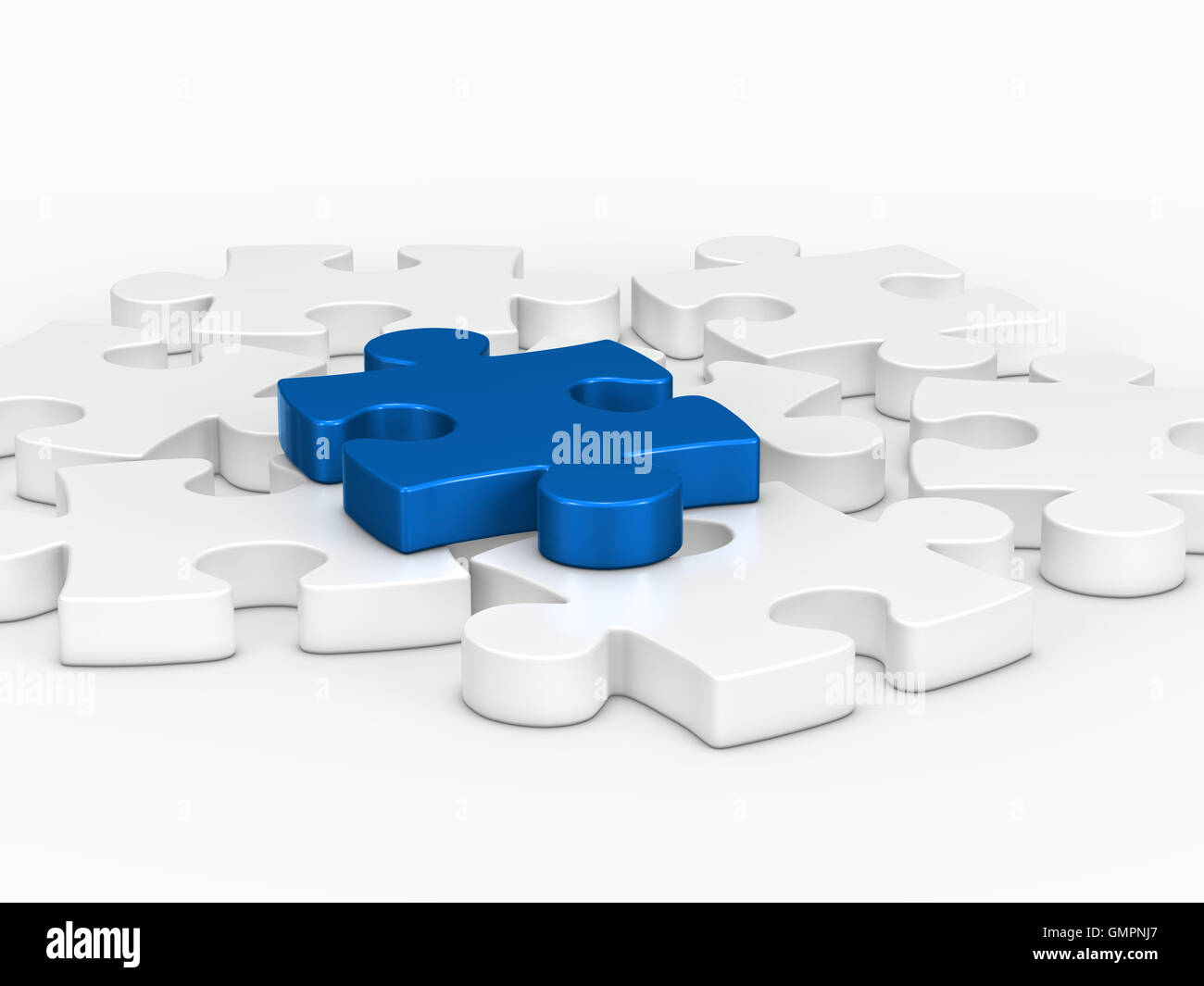 3d blue puzzle piece Stock Photo - Alamy