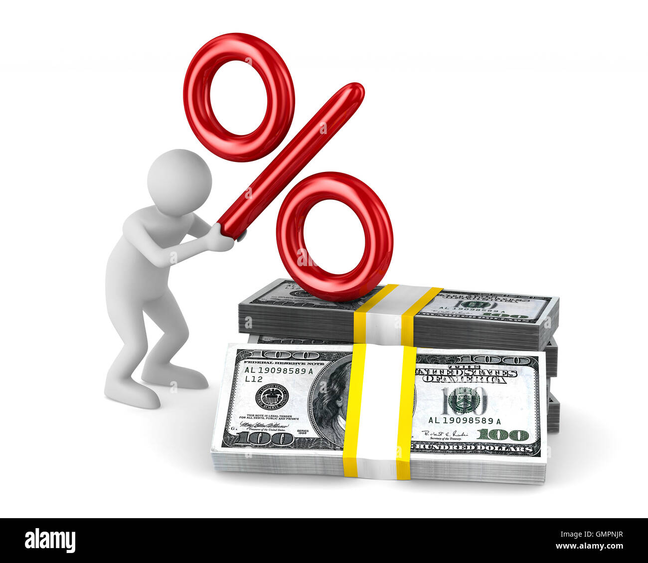 Discount on white background. Isolated 3D image Stock Photo - Alamy