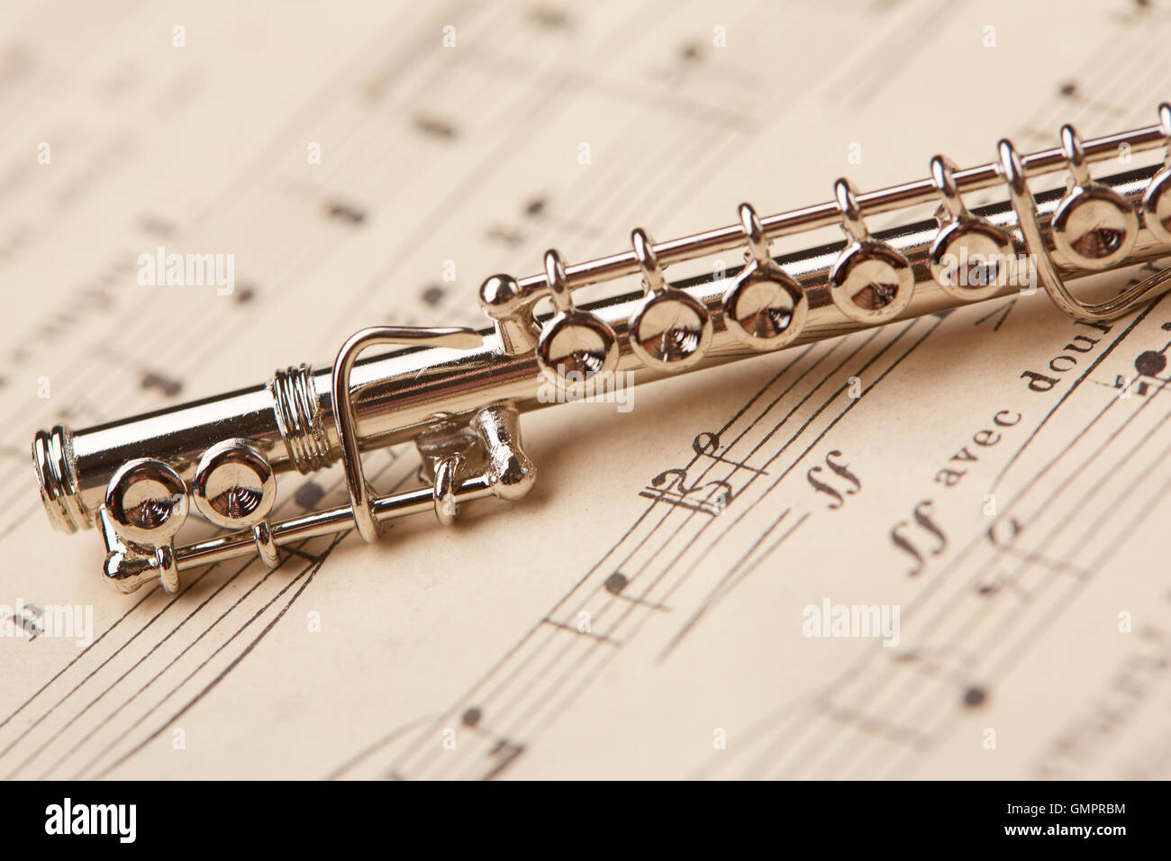 flute of notes in the background Stock Photo - Alamy