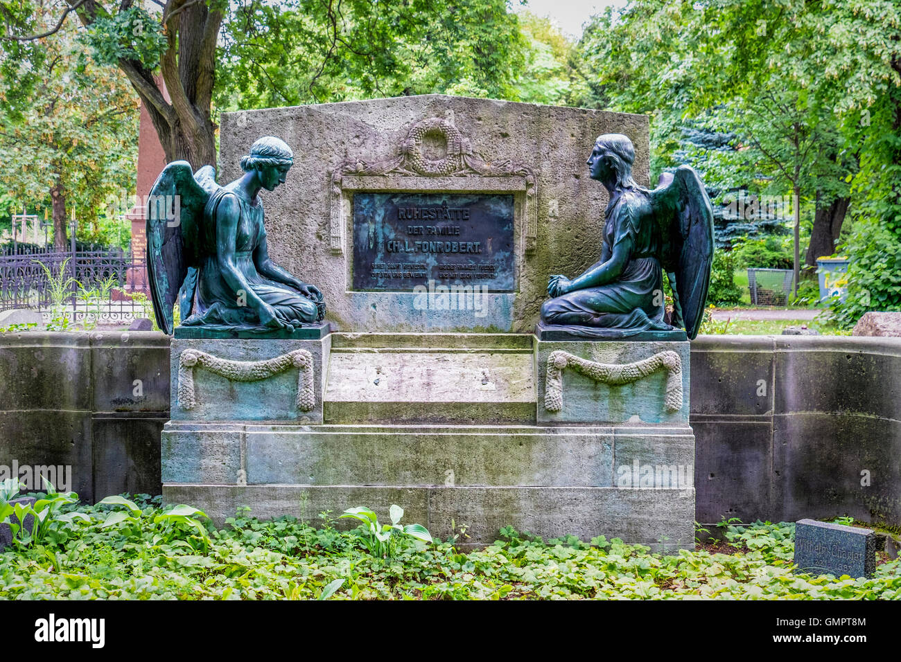 Two bronze nagels on the grave of the family CH. L.Fonrobert at St ...