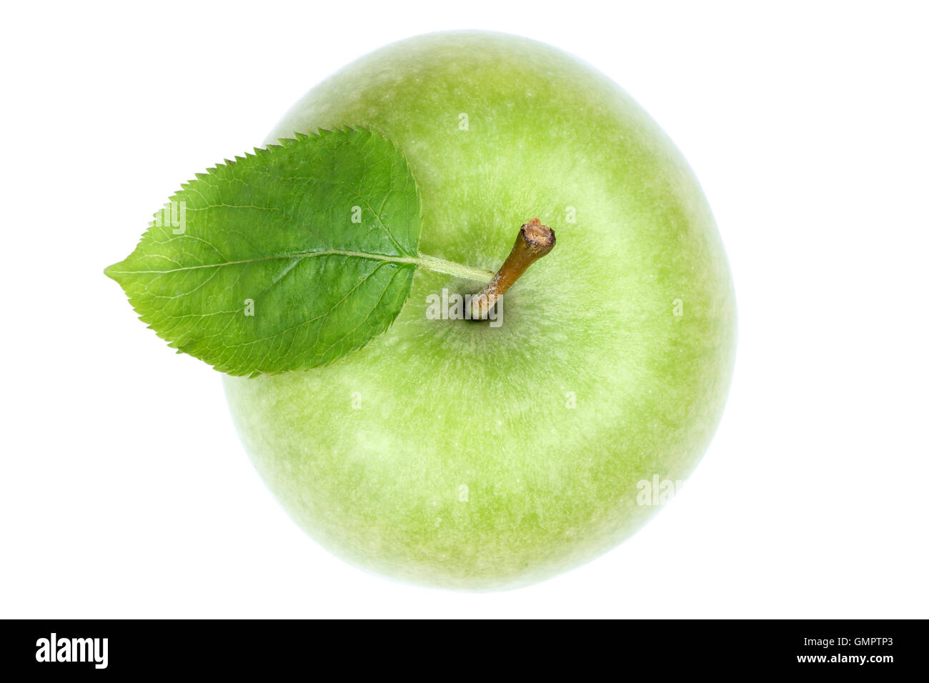 Apple fruit top view green isolated on a white background Stock Photo ...