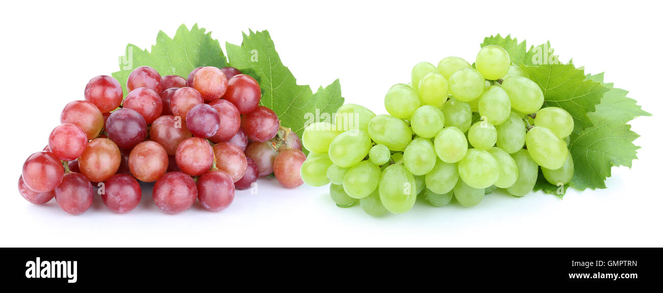 Grapes red green fruits fruit isolated on a white background Stock ...