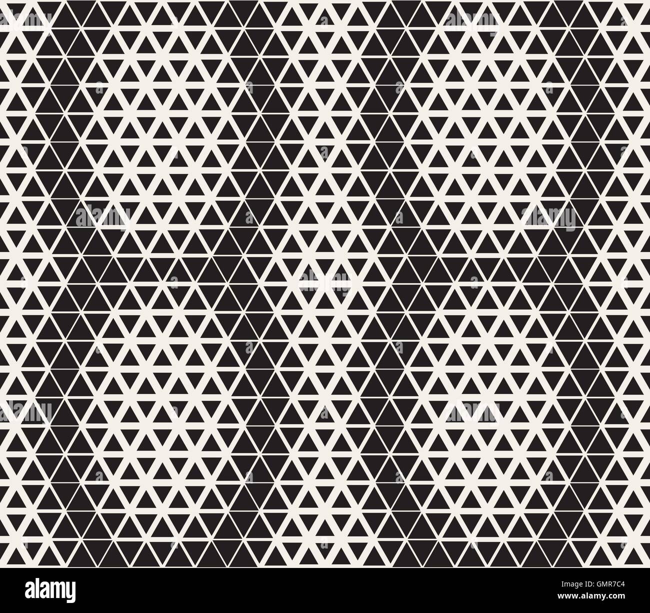 Vector Seamless Black and White Triangle Line Grid Halftone Effect ...