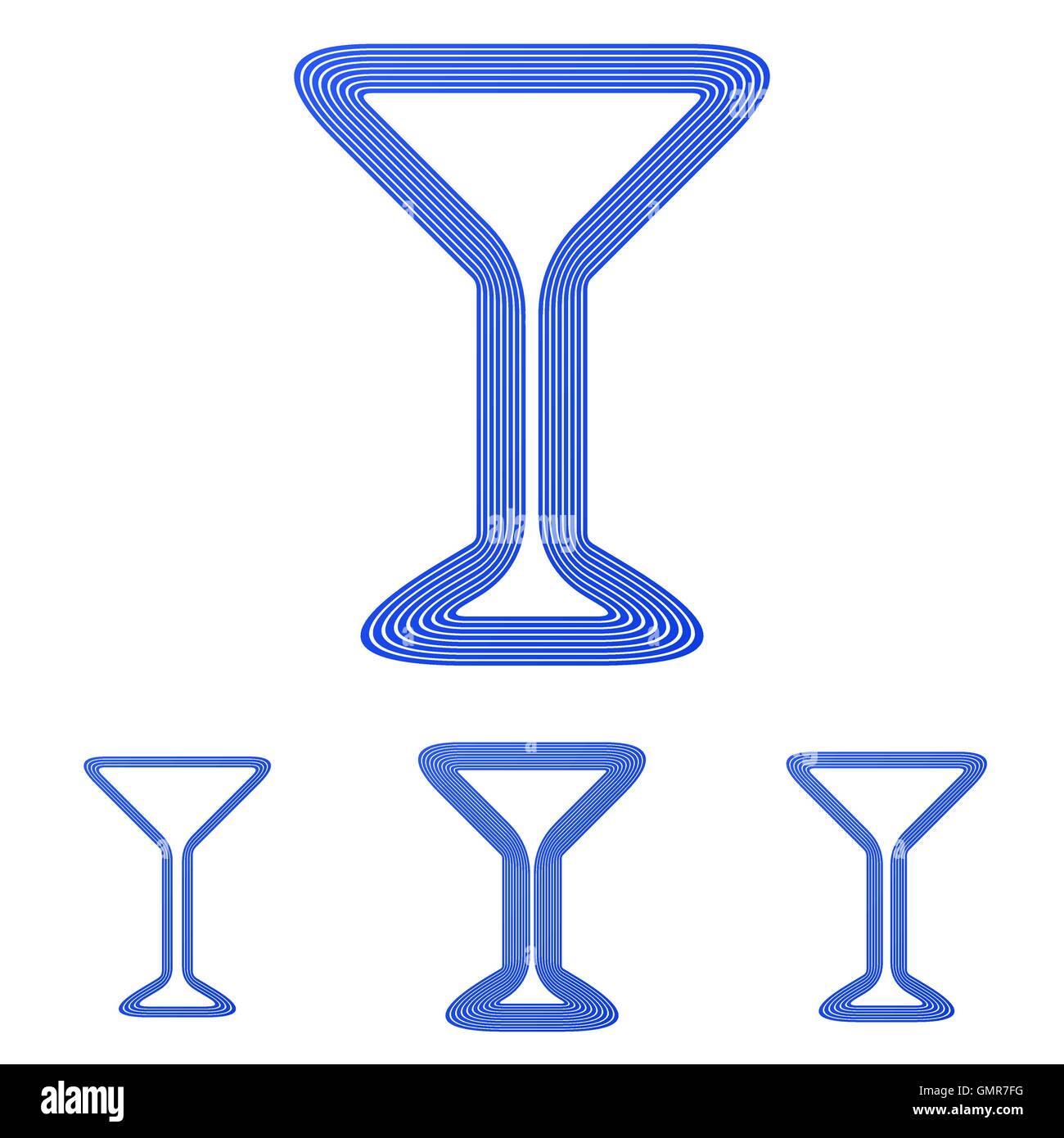 Blue line cocktail logo design set Stock Vector Image & Art - Alamy