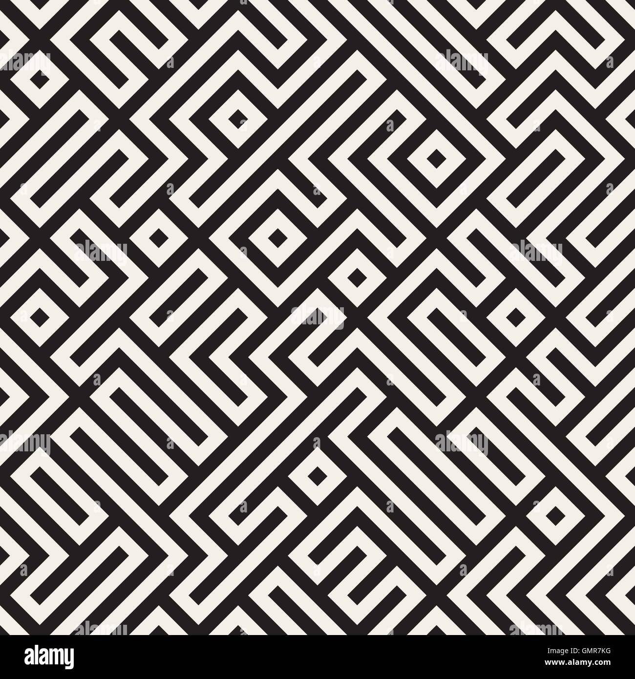 Vector Seamless Black And White Irregular Geometric Blocks Pattern ...