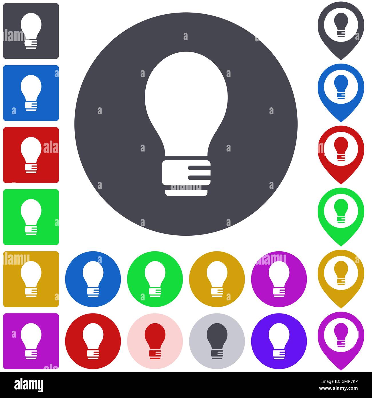 Color light bulb icon set Stock Vector Image & Art - Alamy