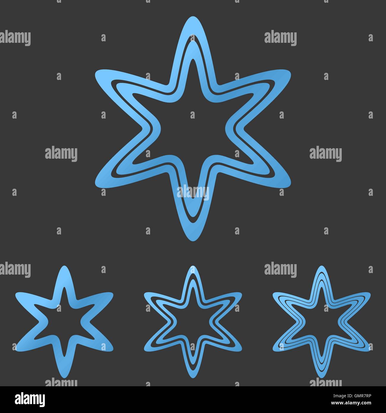 Blue line star logo design set Stock Vector Image & Art - Alamy