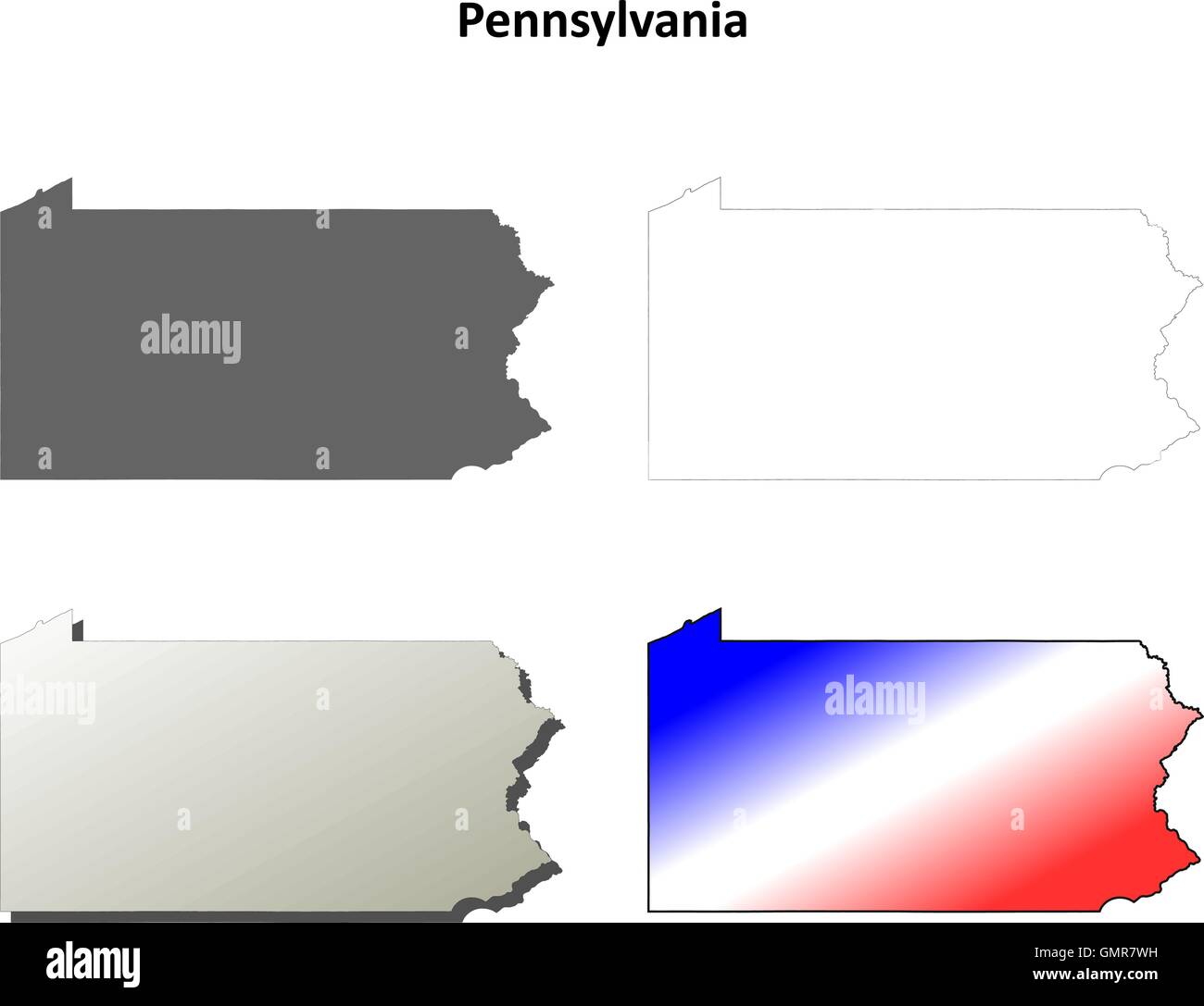 Pennsylvania outline map set Stock Vector Image & Art - Alamy