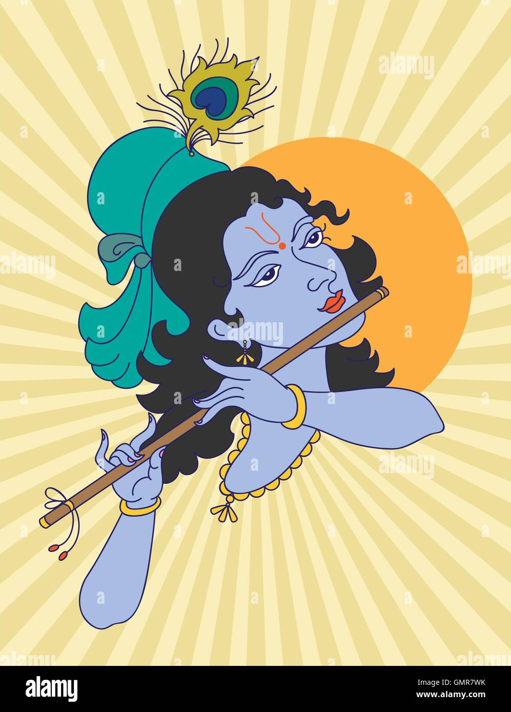 Calligraphic Lord Krishna Stock Vector Image & Art - Alamy