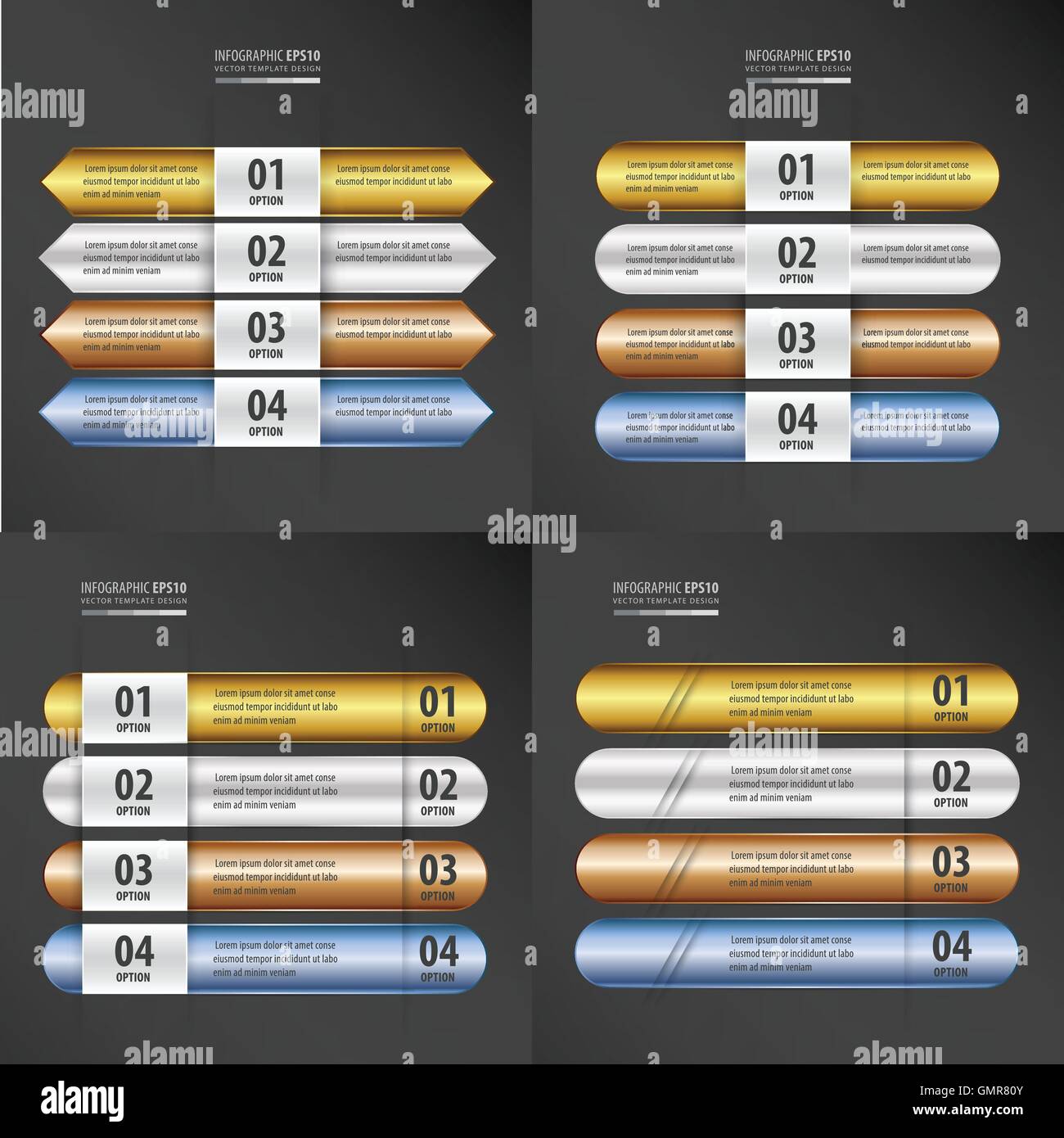 Banner Design gold gradient set Stock Vector Image & Art - Alamy