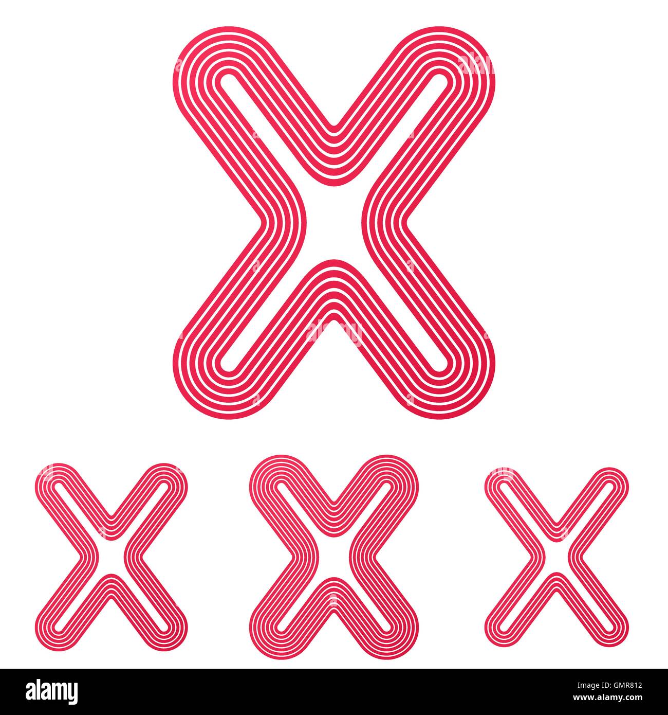 Crimson line x logo design set Stock Vector Image & Art - Alamy