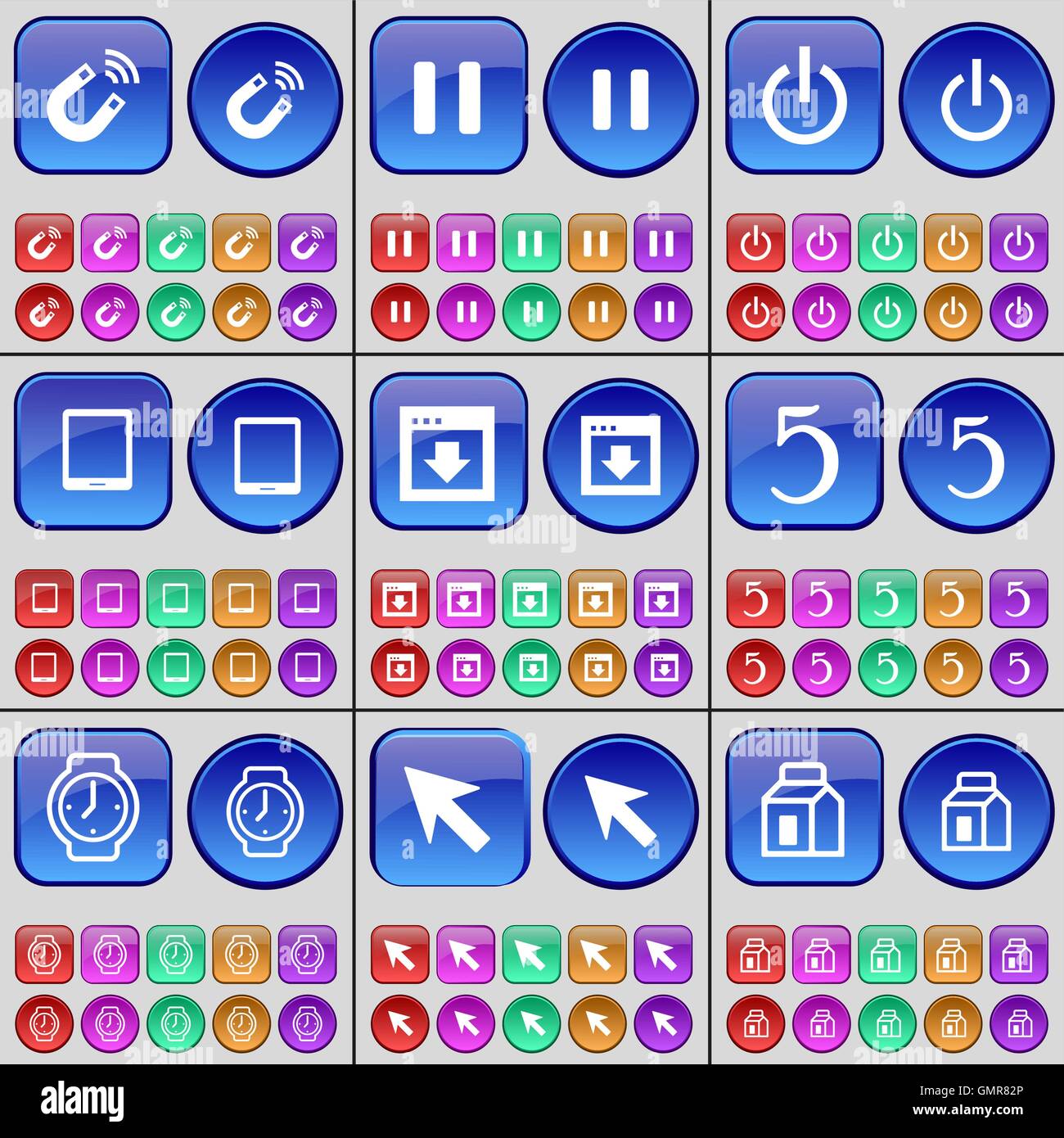 Magnet, Pause, Power, Tablet, Window, Five, Wrist watch, Cursor ...