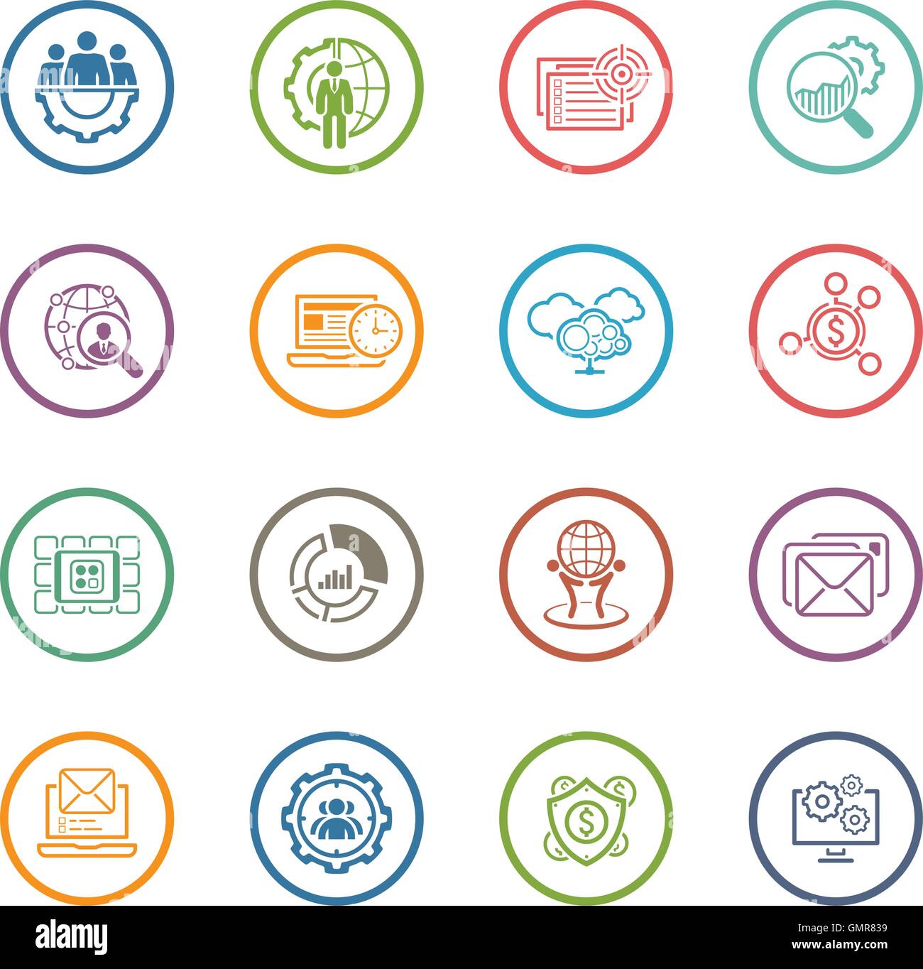 Flat Design Business Icons Set Stock Vector Image & Art - Alamy