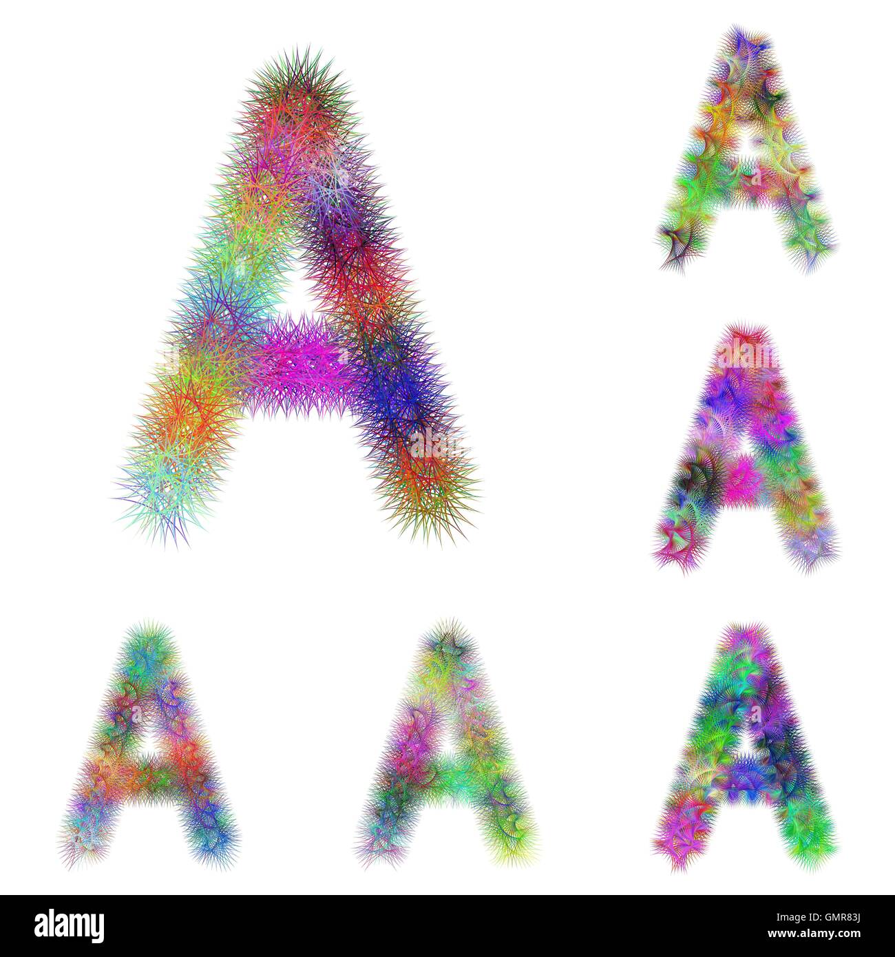 Happy colorful fractal font set - letter A Stock Vector Image & Art - Alamy