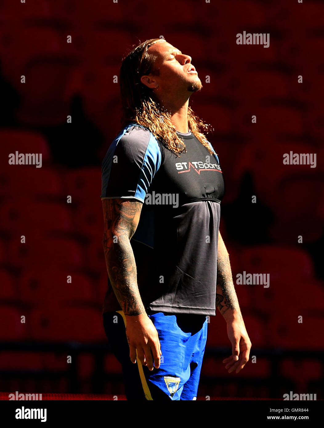 Warrington Wolves' Ashton Sims during the Captain's Run at Wembley ...