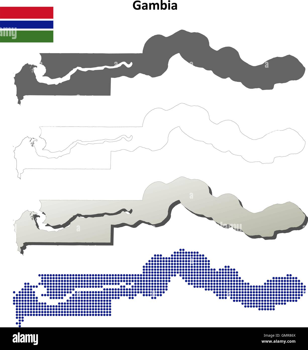 Gambia outline map set Stock Vector Image & Art - Alamy