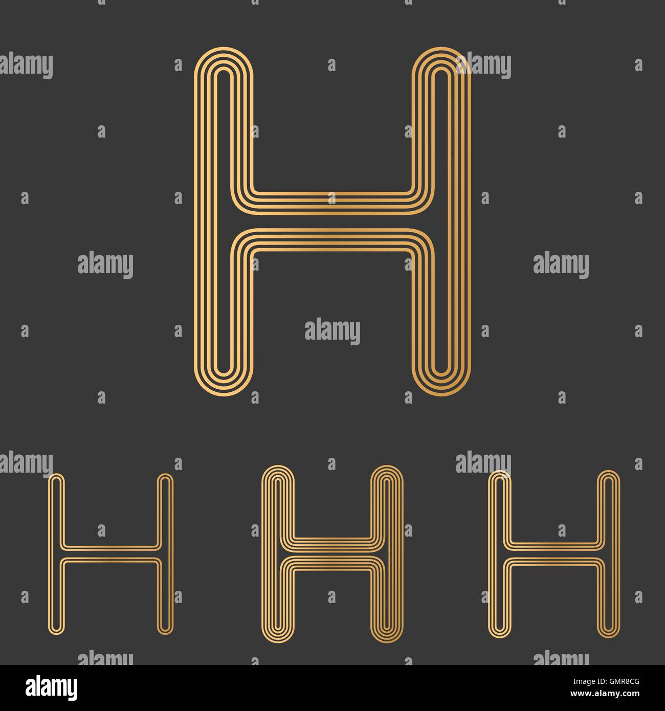 Bronze line h logo design set Stock Vector Image & Art - Alamy