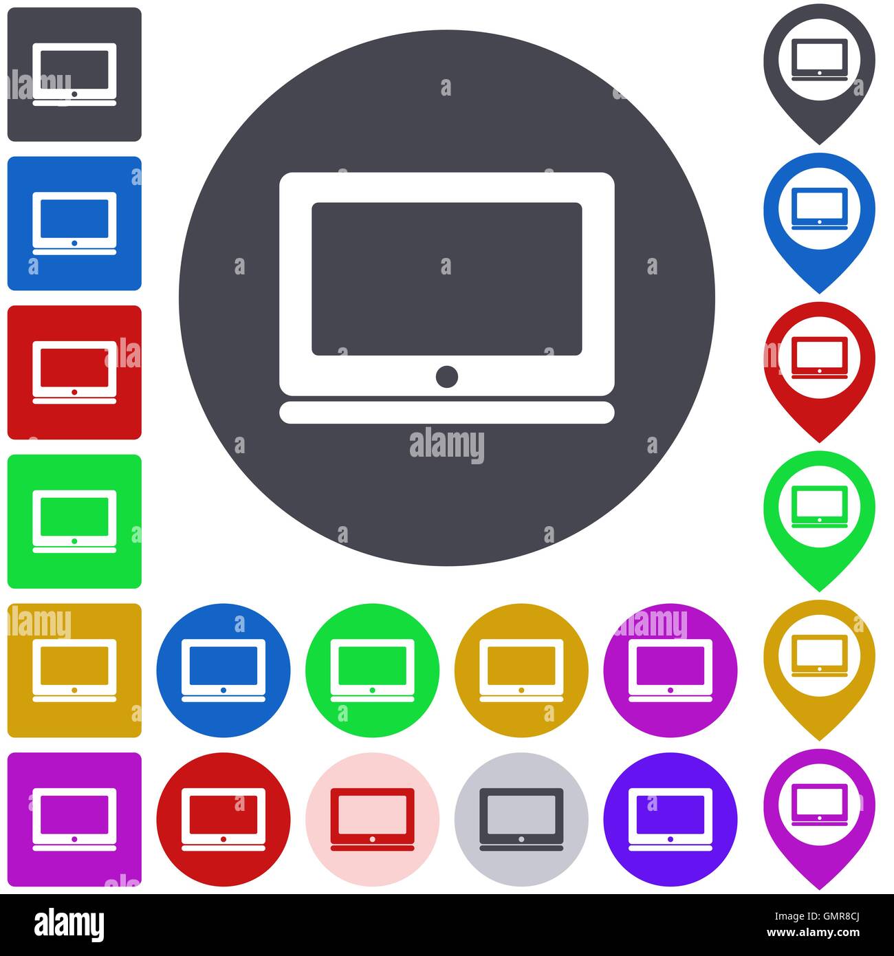 Color laptop icon set Stock Vector Image & Art - Alamy