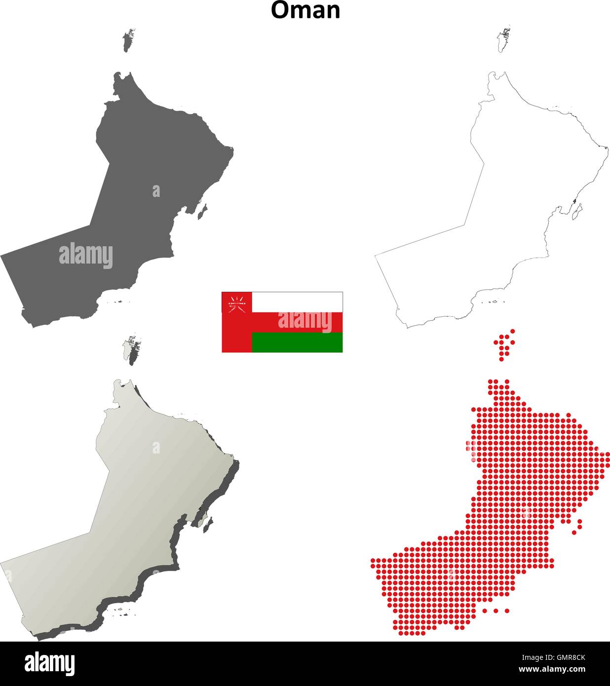 Oman outline map set Stock Vector Image & Art - Alamy
