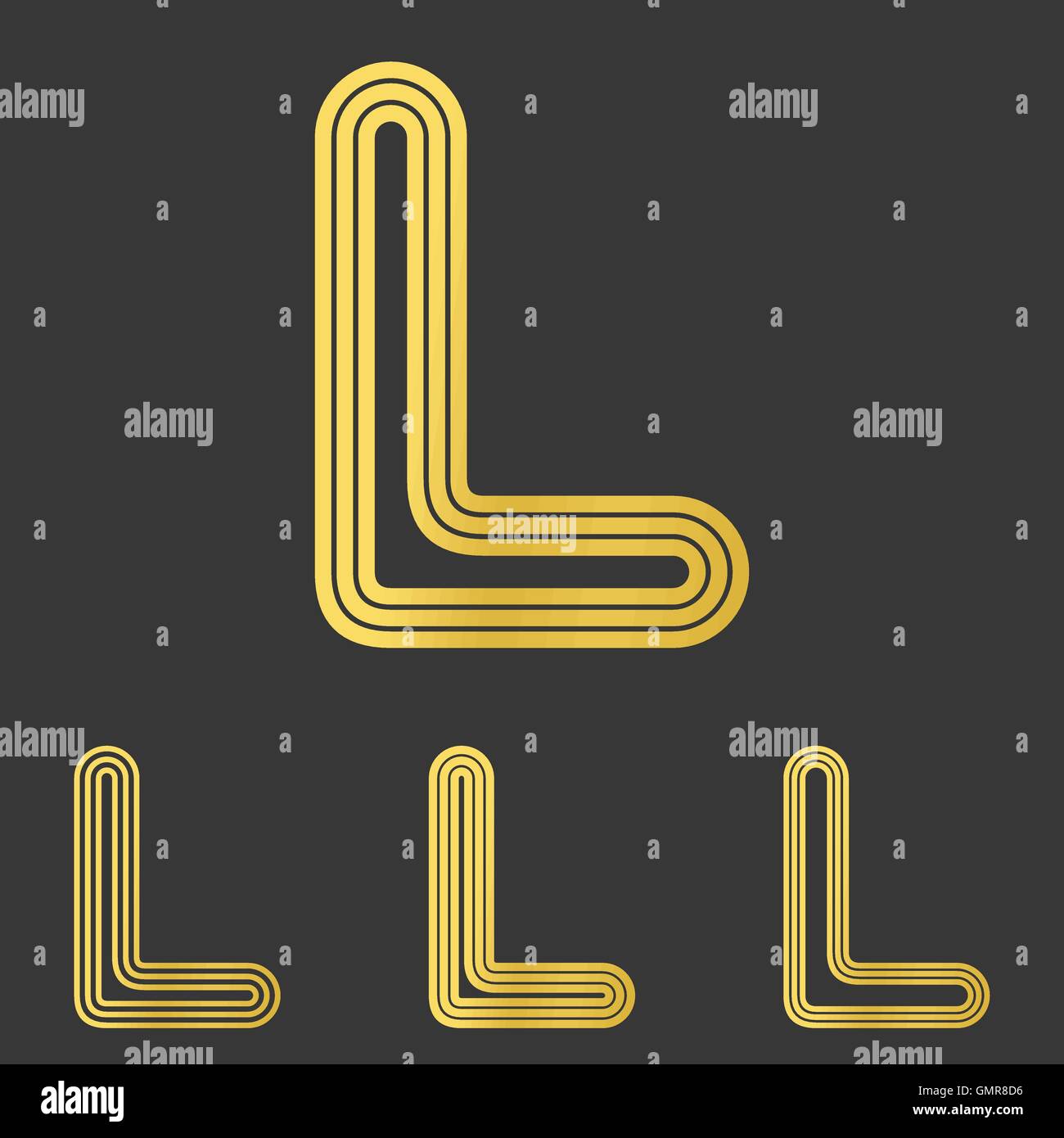 Golden letter l logo design set Stock Vector Image & Art - Alamy