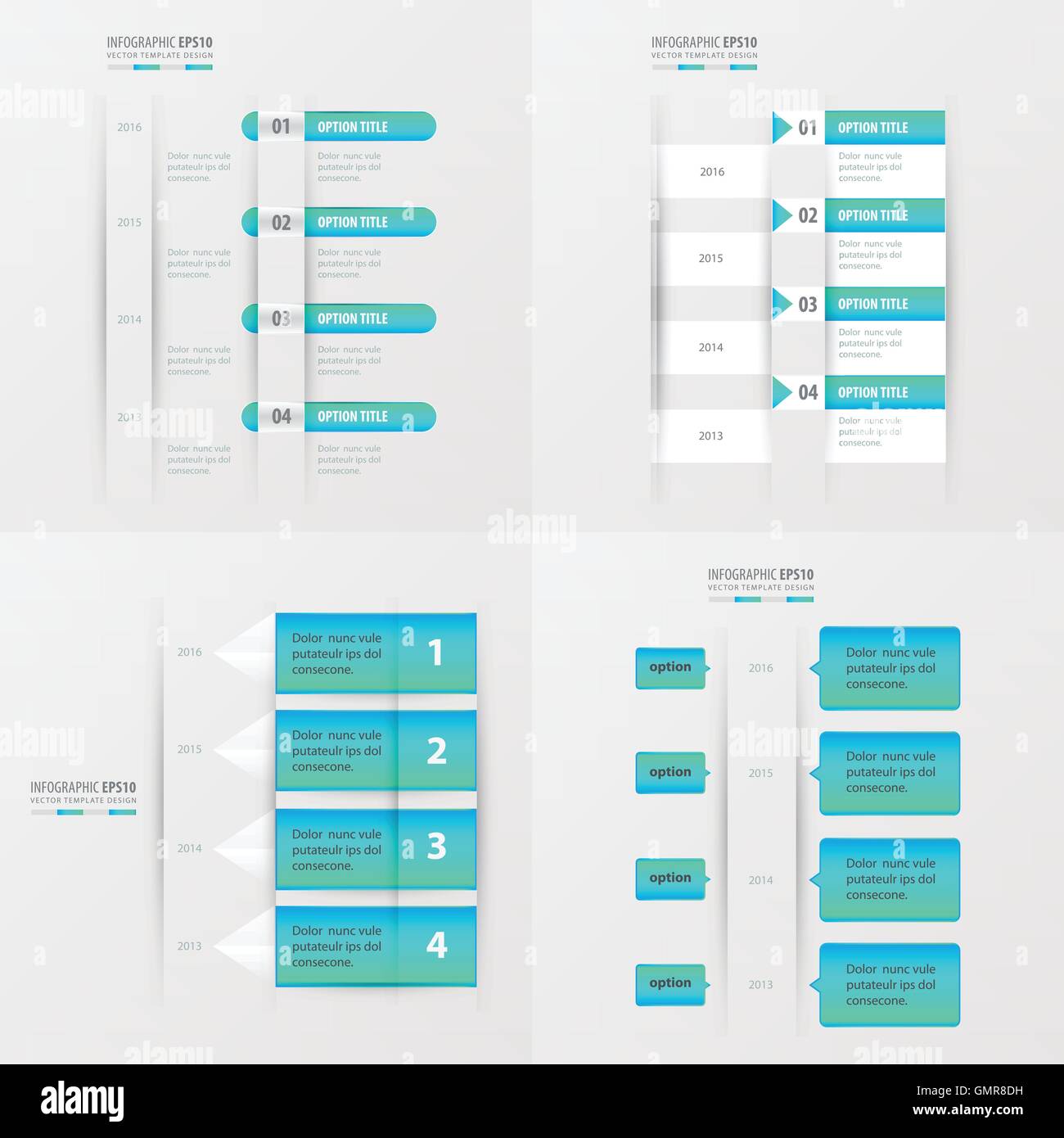 timeline design 4 item blue gradient color Stock Vector Image & Art - Alamy