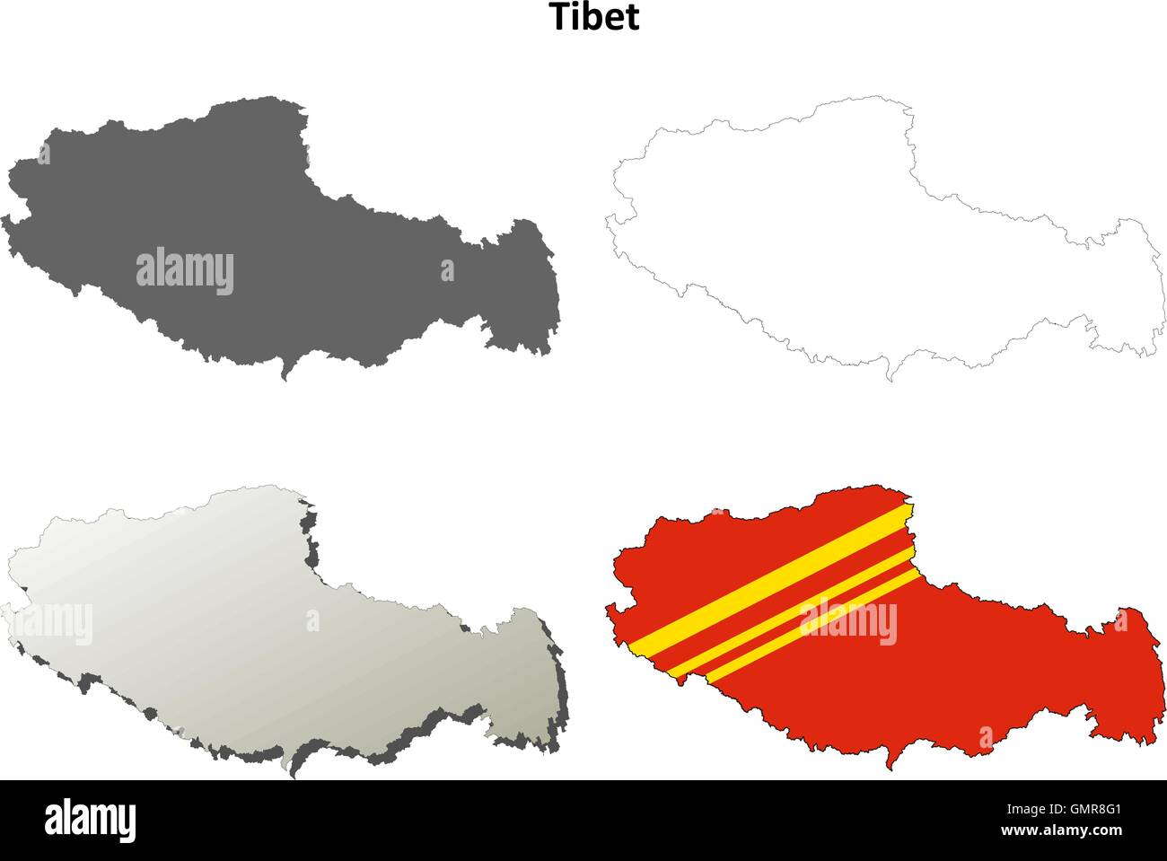 Tibet outline hi-res stock photography and images - Alamy