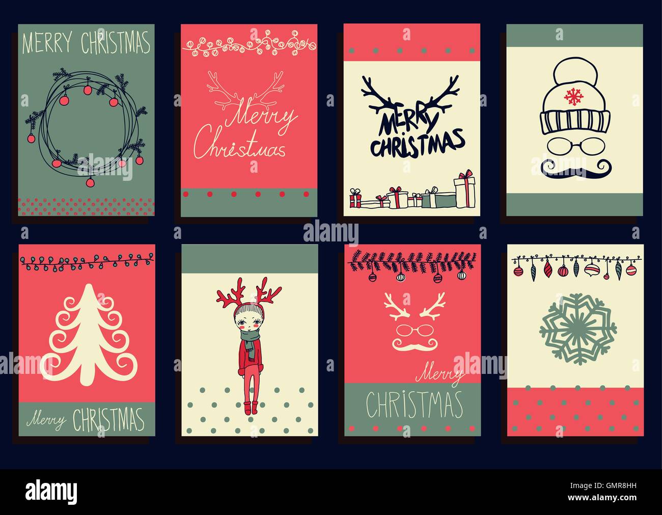 Vector Set Christmas Calligraphic Design Elements Stock Vector Image ...